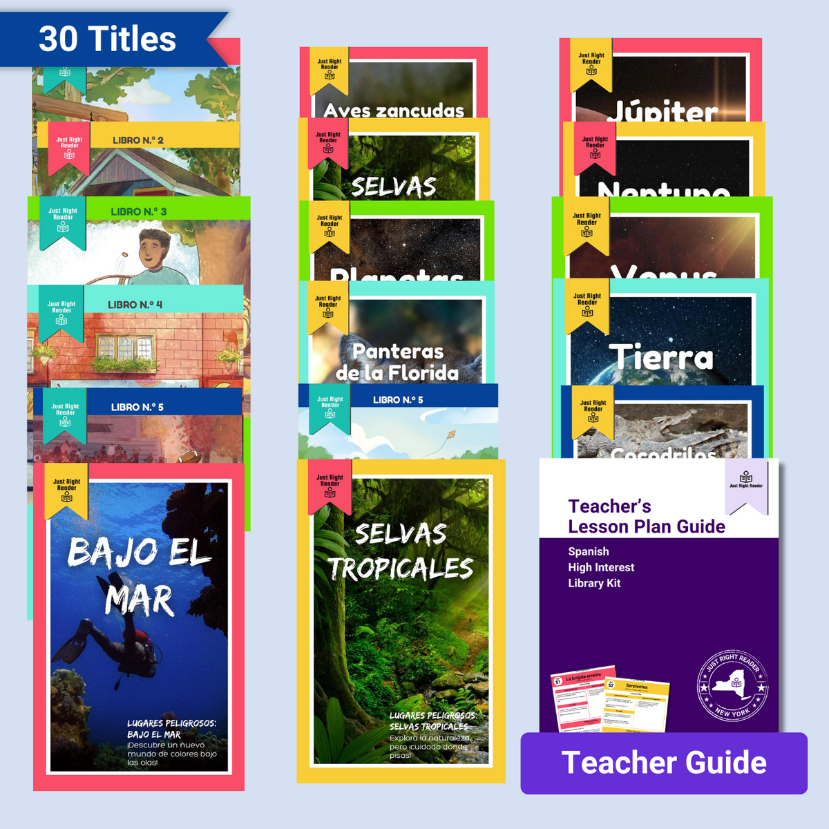 High Interest Spanish Library, 2024 Edition - 30 Titles, 30 Books, 1 T ...