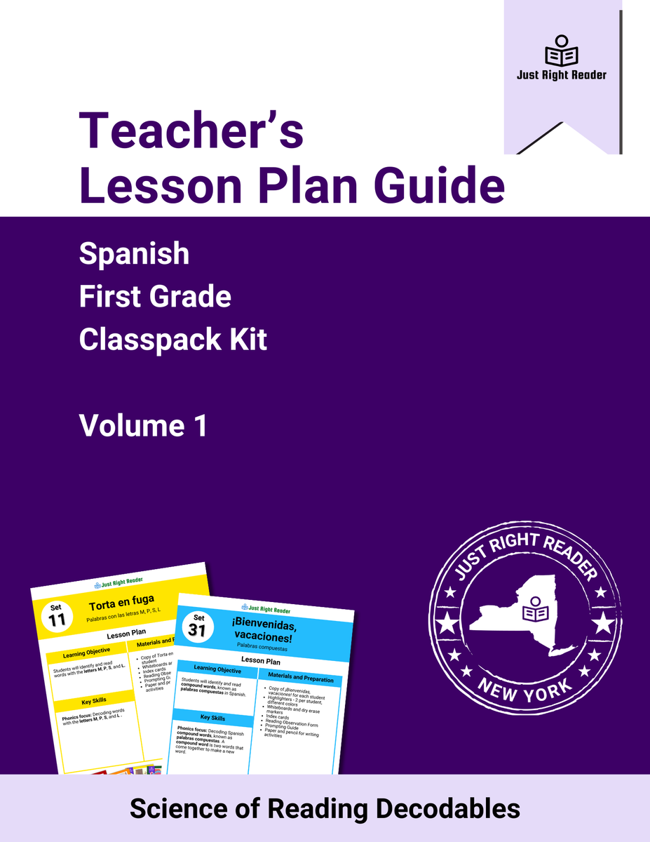 Teacher Guide - Spanish 1st Grade Classpack Volume 1 - Just Right Reader